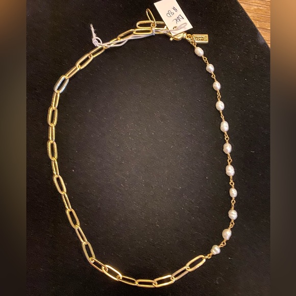 Native Gem | Jewelry | Native Gem Paper Clip And Pearl Necklace | Poshmark